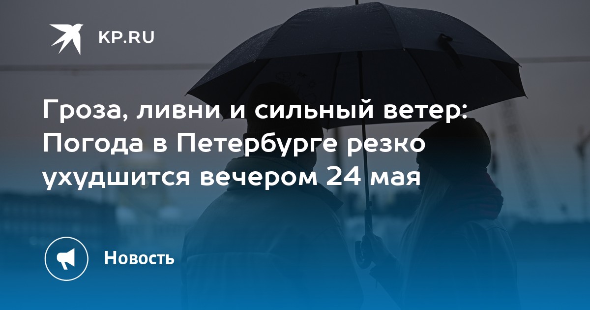 Гроза, ливни и сильный ветер: Погода в Петербурге резко ухудшится вечером 24 мая - KP.RU